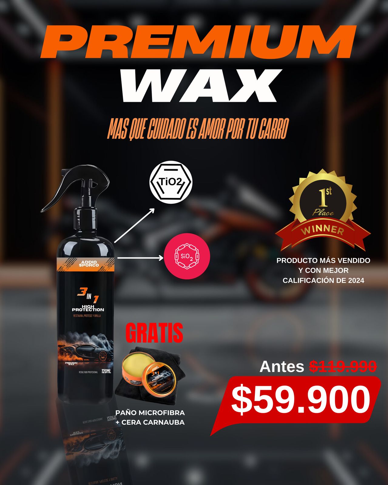 Combo Premium Wax + Cera Carnauba - Brillo y Protección Inigualable pa ...